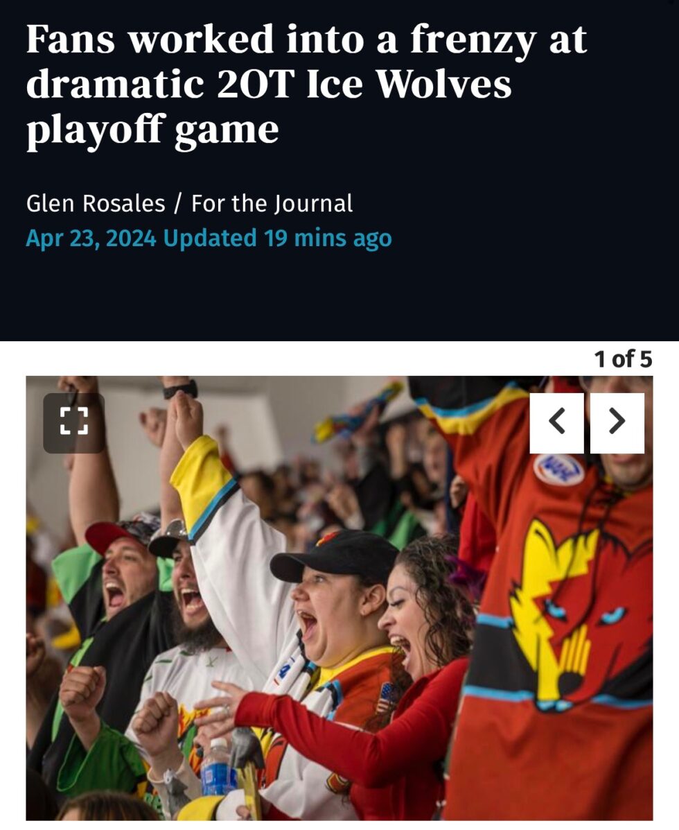 Fans worked into a frenzy at dramatic 2OT Ice Wolves playoff game - NEW ...